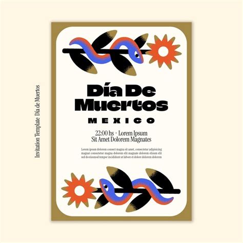Plantilla De Invitación De Celebración De Dia De Muertos Archivo Psd