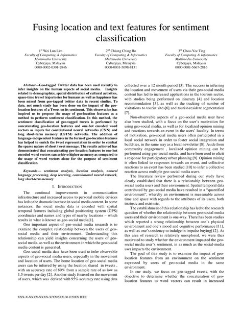 Pdf Fusing Location And Text Features For Sentiment Classification