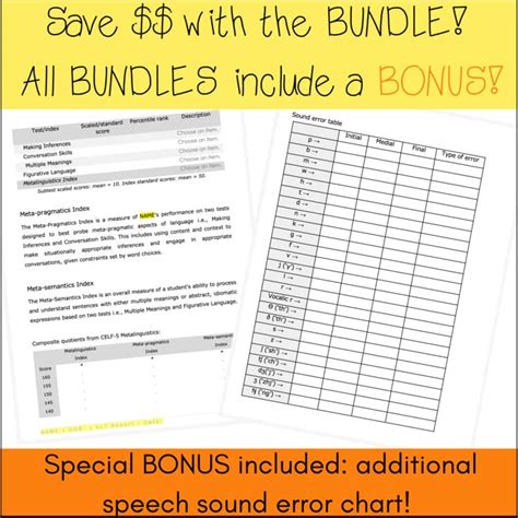 Informal Speech And Language Assessment Report Templates Bundle Deap