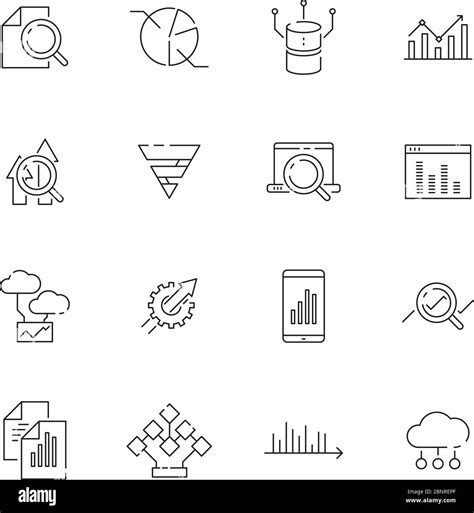 Data Analysis Icon Business Strategy Graphics Management Scheme Analytics Vector Outline