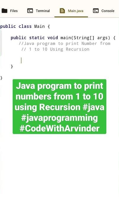 Print 1 10 Numbers Using Recursion In Java Data Structures Java