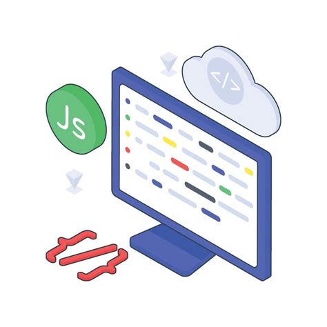 Cloud Code Isometric Colored Illustration 54706155 Vector Art At Vecteezy