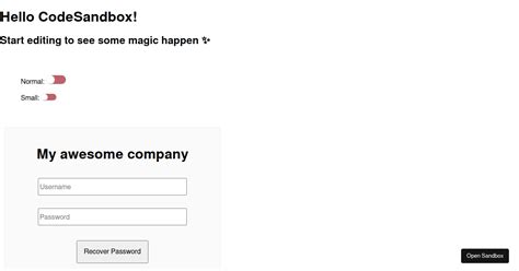 React Signup Login Component Examples Codesandbox
