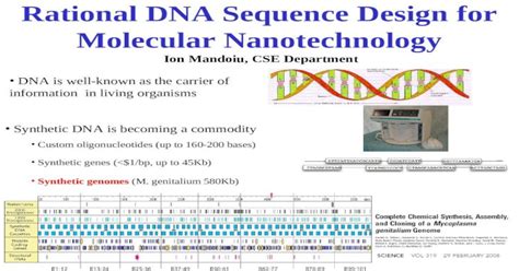 Ppt Rational Dna Sequence Design For Molecular Nanotechnology Ion