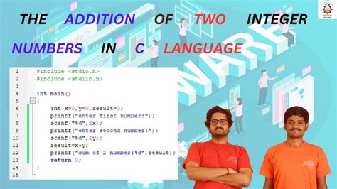 The Addition Of Two Integer Numbers In C Language Youtube