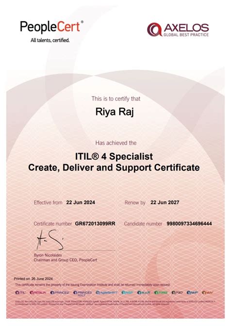 Riya Raj On Linkedin Excited To Announce That Ive Earned The Itil