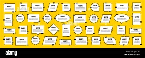 White Isolated Quote Frames Speech Bubbles With Quotation Marks Blank Text Box And Quotes