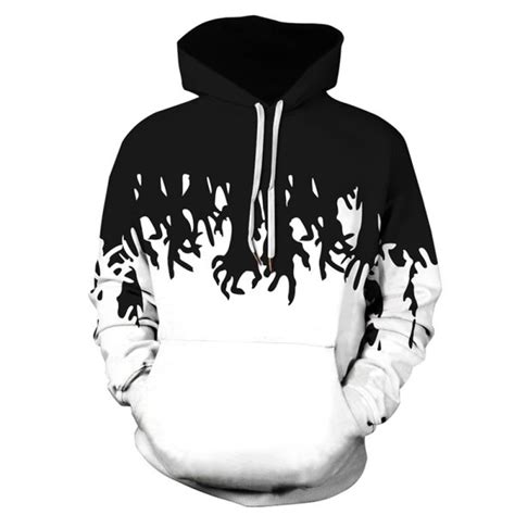 Badu Bg Мъжки суичър с качулка в черно бял цвят Badu Bg