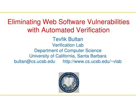 Ppt Eliminating Web Software Vulnerabilities With Automated