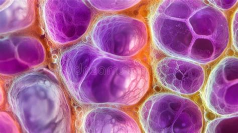 Vibrant Abstract Patterns Of Plant Cells Under Microscope Showcasing Nature S Hidden Beauty