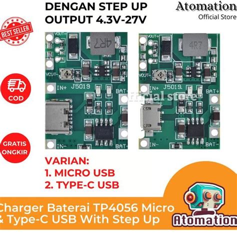 Jual Modul Tp4056 Tp 4056 With Step Up Charger Baterai Micro And Type C Jual Modul Tp4056 Tp 4056 With Step Up Charger Baterai Micro And Type C