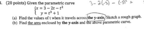 Solved 20 ﻿points ﻿given The Parametric Curve ﻿en ﻿the