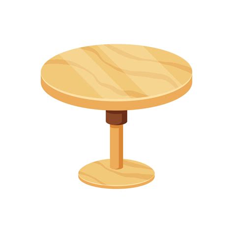 Wooden Round Table Vector Isolated 15159469 Vector Art At Vecteezy