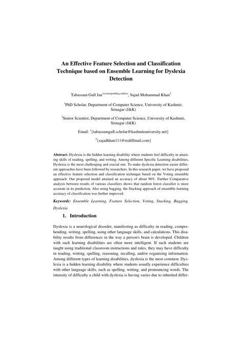 Pdf An Effective Feature Selection And Classification Technique Based On Ensemble Learning For