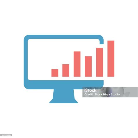Data Traffic Monitor Flat Colorful Icon Isolate On White Background Data Traffic Monitor Flat Colorful Icon Isolate On White Background