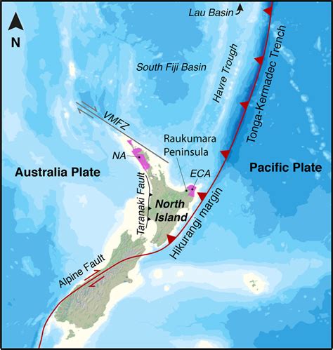 Tectonic Map Of The New Zealand Region Showing The Tonga‐kermadec Download Scientific Diagram