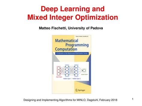 Ppt Deep Learning And Mixed Integer Optimization Powerpoint