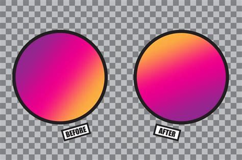 Premium Vector Gradient Circles Comparison Color Transition Effect Before And After Text