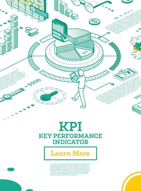 Premium Vector Kpi Key Performance Indicator Vector Illustration Isometric Concept Of Business