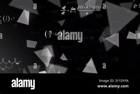 Mathematical Equations And Geometric Shapes Animation Over Black Background Geometry Abstract