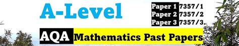 AQA A Level Maths Past Papers AQA Exams
