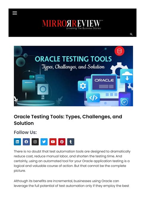 Ppt Oracle Testing Tools Types Challenges And Solution Powerpoint Presentation Id12019834