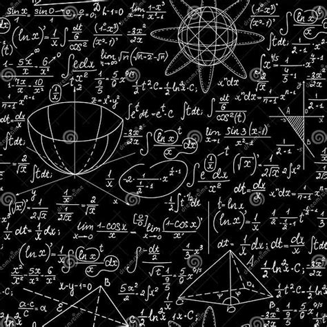 Mathematical Vector Seamless Pattern With Geometrical Plots Formulas And Calculations Endless