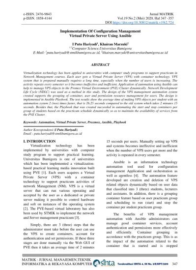 view of implementation of configuration management virtual private