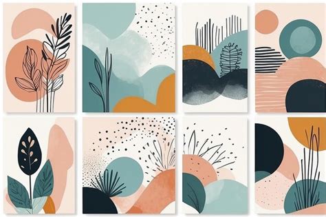 Premium Photo Creative Minimalist Hand Draw Abstract Art Background Modern Aesthetic