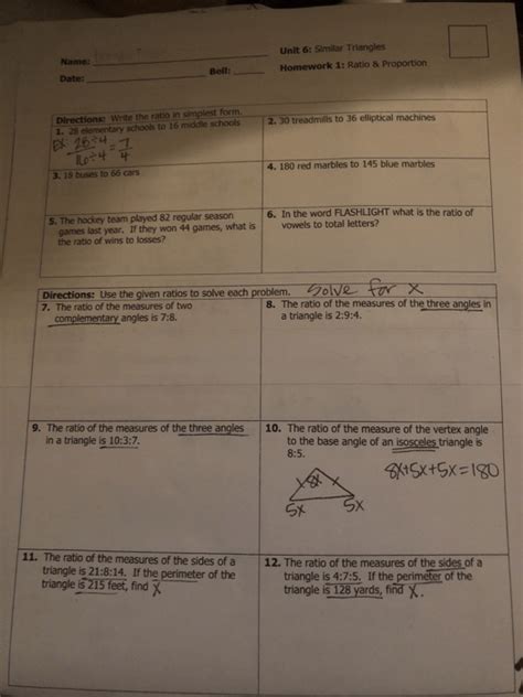 Similar Triangles Homework 5 Similar Triangles Homework Hiram Prosacco