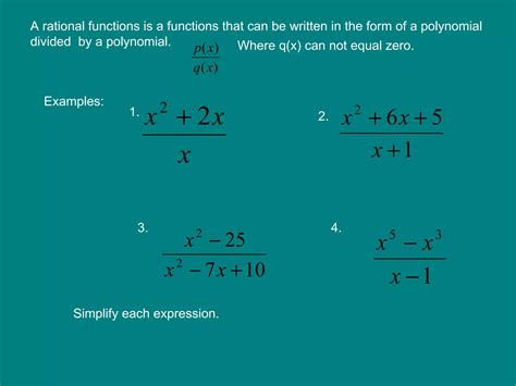 Rational Functions 13 1 13 2 Ppt