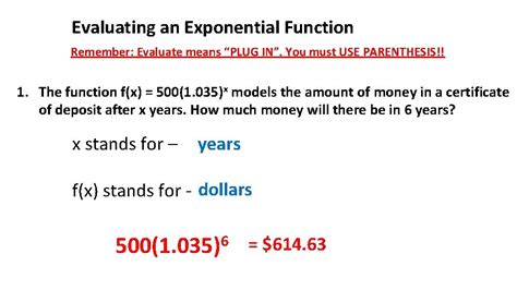 EXPONENTIAL FUNCTIONS Evaluate Exponential Functions Identify And Graph