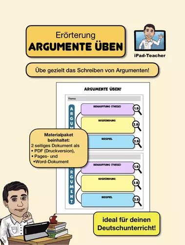 Deutsch Argumente üben Arbeitsblatt Zur Erörterung Unterrichtsmaterial Im Fach Deutsch