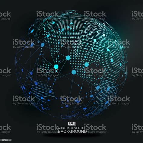 행성 지구 통신 디지털 세계 세계의 가상 홀로그램 통신 시스템의 3d 그림 0명에 대한 스톡 벡터 아트 및 기타 이미지 0명 3차원 형태 개념 Istock