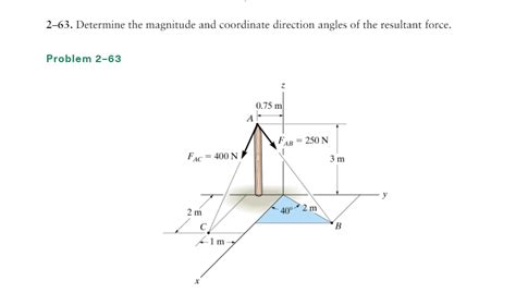 Solved 2 63 Determine The Magnitude And Coordinate