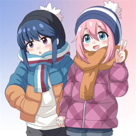 Safebooru 2girls Blue Coat Blue Eyes Blue Hair Brown Eyes Kagamihara