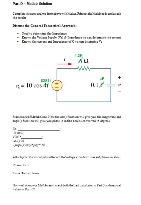 Solved Part D Matlab Solution Complete The Same Analysis