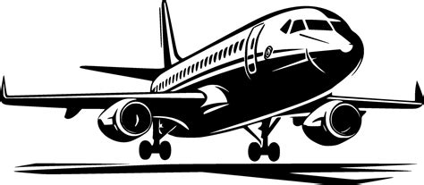 Avión Negro Y Blanco Vector Ilustración 33264322 Vector En Vecteezy