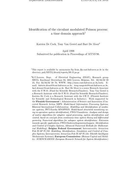 Pdf Identification Of The Circulant Modulated Poisson Process A Time