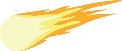 Vector Cartoon Falling Down Comet Meteorit And Asteroid Isolated On A White Background Space