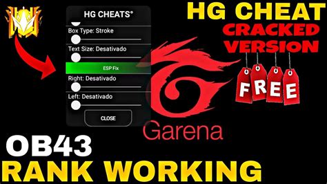 HG CHEATS INJECTOR CRACKED VERSION ALL DEVICE FREE FIRE OB RANK WORKING YouTube