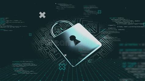 Animation Of A Padlock Icon With Data Processing And Computer Processor