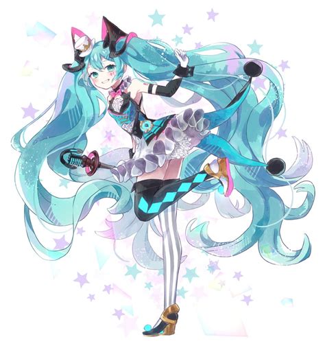 Hatsune Miku Magical Mirai Miku And Magical Mirai Miku Vocaloid And More Drawn By Myaco