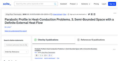 Citation Report Parabolic Profile In Heat Conduction Problems 3 Semi Bounded Space With A