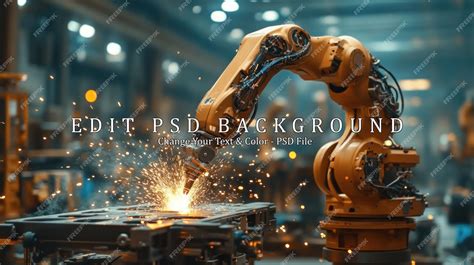 Industrial Robot Welding Premium Ai Generated Psd