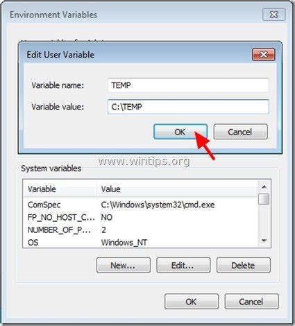 How To Change TEMP Folder And Allocate Free Space On Your System Disk WinTips Org