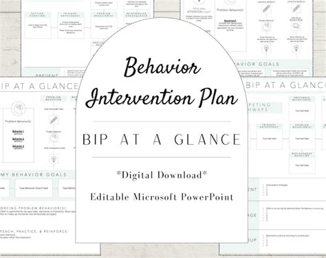 Behavior Intervention Plan Bip At A Glance Digital Download Editable Aba Therapy School