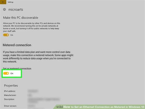 how to set an ethernet connection as metered in windows 10