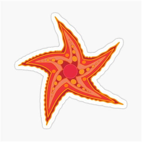 Red Lovely Starfish Illustration Sticker By Drommmes Redbubble