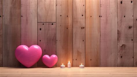 아늑한 3d 환경에서 분홍색 사랑 테마로 낭만적인 발렌타인 데이 장식 붉은 심장 벽 예술 하트 벽지 2월 배경 추상 심장